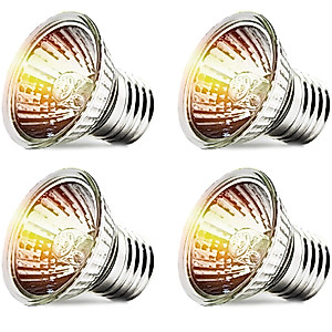 CALPALMY 4-Pack 25W UVA+UVB Reptile Heat Bulbs - Heat and Light for Reptiles and Amphibian Tanks, Terrariums and Cages - Works with Turtle Lizard Various Amphibian Terrarium Heat Lamp Fixtures