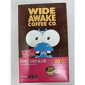 Wide Awake Coffee Variety 4-Pack - French Vanilla, Breakfest Blend, Hazelnut, Donut Shop, with Bonus of 20 Wooden Coffee Stirrers