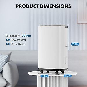 Sweetcrispy 2,000 Sq.Ft Energy Star Dehumidifier for Basement with Drain Hose, 30 Pint Portable Dehumidifiers for Home Bedroom Bathroom Large Room, Powerful Moisture Removal and Humidity Control