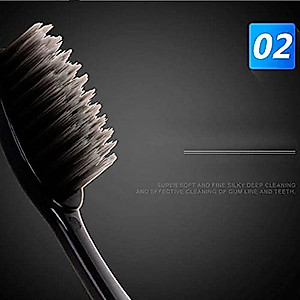 Kiminors dobrygalpe Charcoal Toothbrush Soft Toothbrush Adult Household Cleaning Toothbrush,Black, 30 * 200 * 150 MM