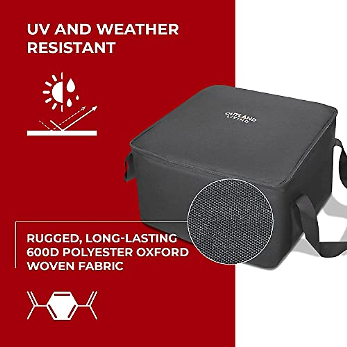 Outland Living Firecube Carry Bag - Fits Outland Living 14” Square Portable Propane Firecube Fire Pit – UV and Weather Resistant – Sturdy Grips for Easy Transport