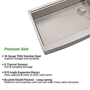 30 Inch Stainless Steel Farmhouse Sink-Jshozzy 30x22 Farm Sink Apron Front Farmhouse Kitchen Sink 16 Gauge Stainless Steel Single Bowl Kitchen Sink