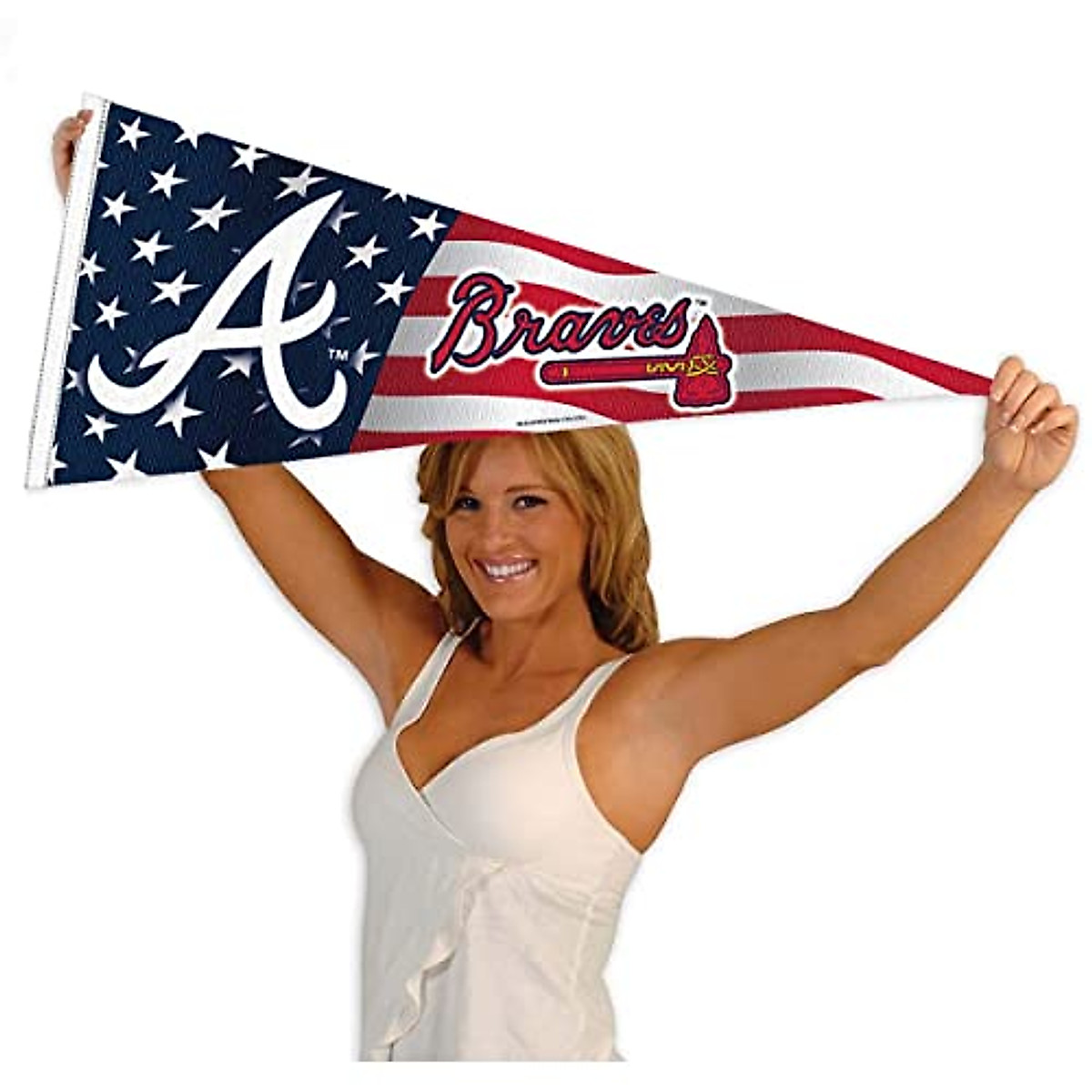 WinCraft Braves Nation USA Stars and Stripes Pennant Full Size Pennant Flag