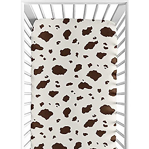 Wild West Cowboy Fitted Crib Sheet for Baby and Toddler Bedding Sets by Sweet Jojo Designs - Cow Print