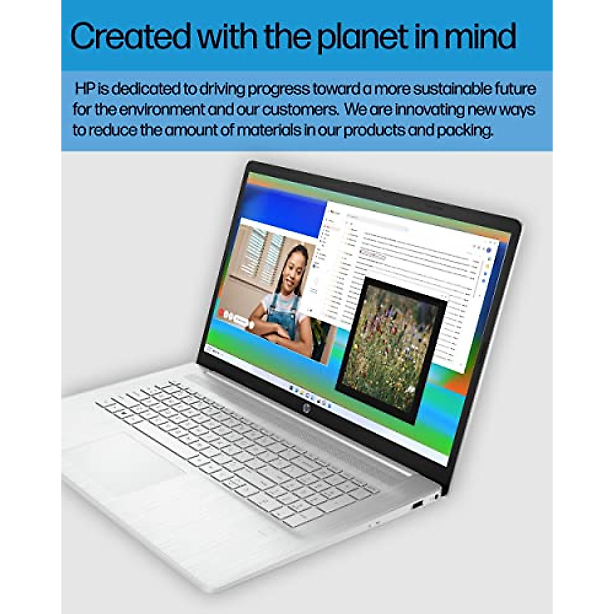 HP 17" Laptop, Intel Pentium Silver N5030 Processor, Intel UHD Graphics 605, 4 GB RAM, 256 SSD, Windows 11 Home in S Mode (17-cn0030nr, Natural Silver)