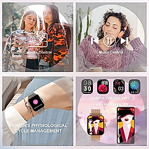 Colesma Smart Watches for Women Fitness Tracker with Heart Rate,Sleep Monitor Smart Watch with Text and Call Full Touch Screen SmartWatch for Android and iOS Phones Compatible Smartwatches Waterproof