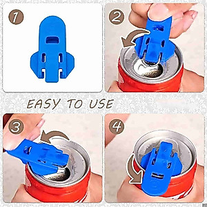 lfjfaecx Manual Easy Can Opener, 2/6/12 Pcs Soda Beer Can Opener Beverage Can Protector, Premium Plastic Shields Tab Openers for Pop, Cover Beer or Soda Cans at Picnic, BBQ (12pcs)