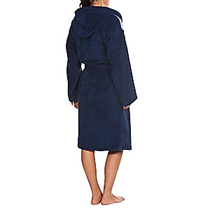 ARENA Unisex Core Soft Robe Bathrobe, Navy/White, X-Small