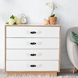 RODAILYCAY Skull 4 Packs Kitchen Drawer Pulls, Crystal Glass Cabinet Handles Pulls, Cupboard Door Knobs, Kitchen Hardware Pulls for Dresser Drawers