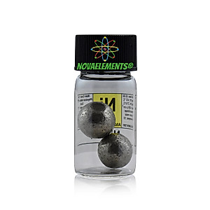 Metallic Nickel Element 28 Ni, 99.9% Spheres> 10 Grams in Glass Vial with Label