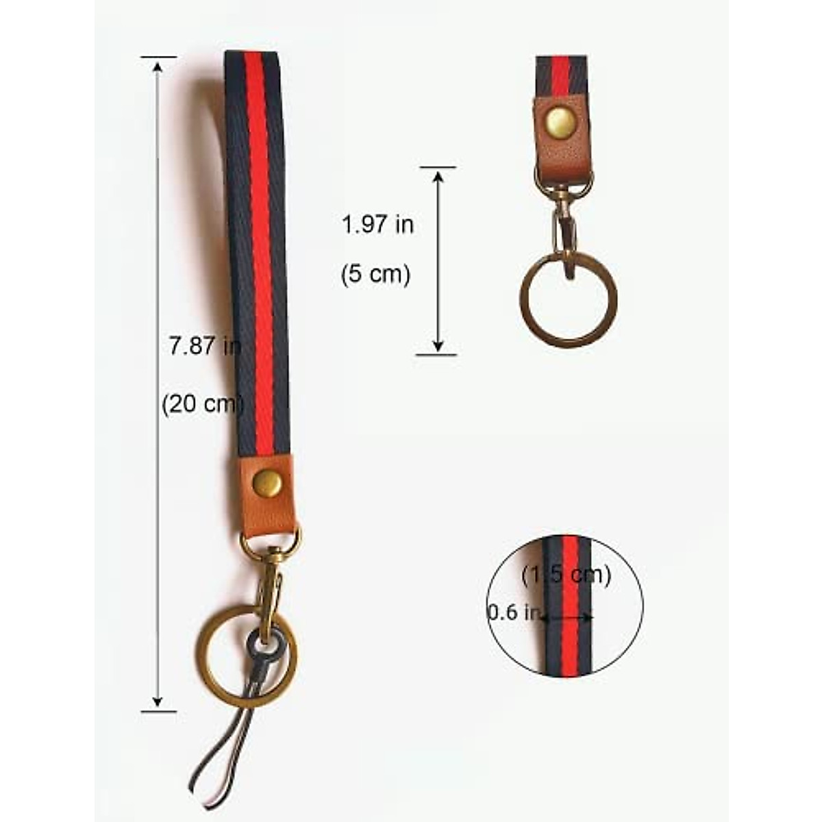 Olwaiy Wrist Keychain for Women & Men Key Chain Wrist Lanyard for Wallet Keys Car Key ID Holder Phone Strap Keychain Wristlet Fashionable Accessories (Red + Black)