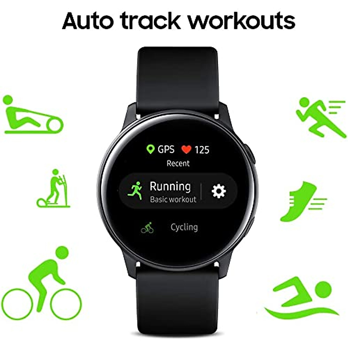 SAMSUNG Galaxy Watch Active (40MM, GPS, Bluetooth ) Smart Watch with Fitness Tracking, and Sleep Analysis - Black (US Version)