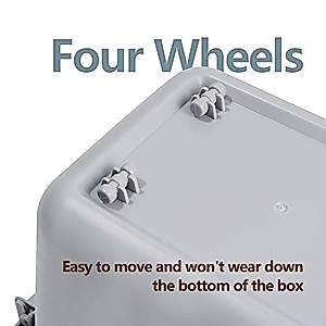 OMNISAFE 3.5Qt Lidded Home Plastic Storage Box/Bins, Tote Stackable Container with Secure Latching Buckles and Gray Durable Lid (4-Pack, Grey)