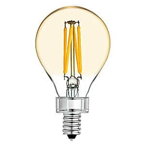 GE Lighting Vintage Style LED Light Bulbs, 60 Watt Eqv, Amber Glass, Warm Candle Light, A15 Standard Bulb, Small Base (2 Pack)