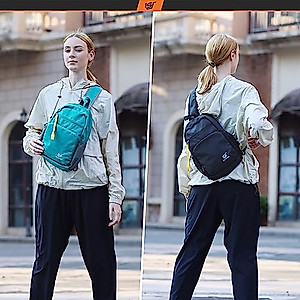 SKYSPER Packable Crossbody Sling Bag Cross Body Sling Backpack Shoulder Chest Bag Travel Hiking Daypack for Women Men(Black)