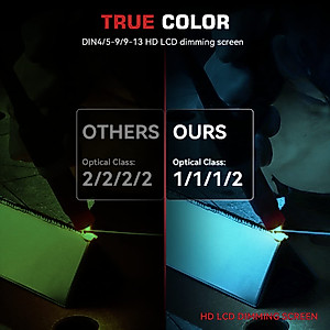 ARCCAPTAIN Welding Helmet Auto Darkening, 3.94"X3.66" Large Viewing Screen True Color Welding Hood with 4 Arc Sensor Solar Powered, Wide Shade 4-5/5-9/9-13 for ARC TIG MIG Welding Helmets for Men