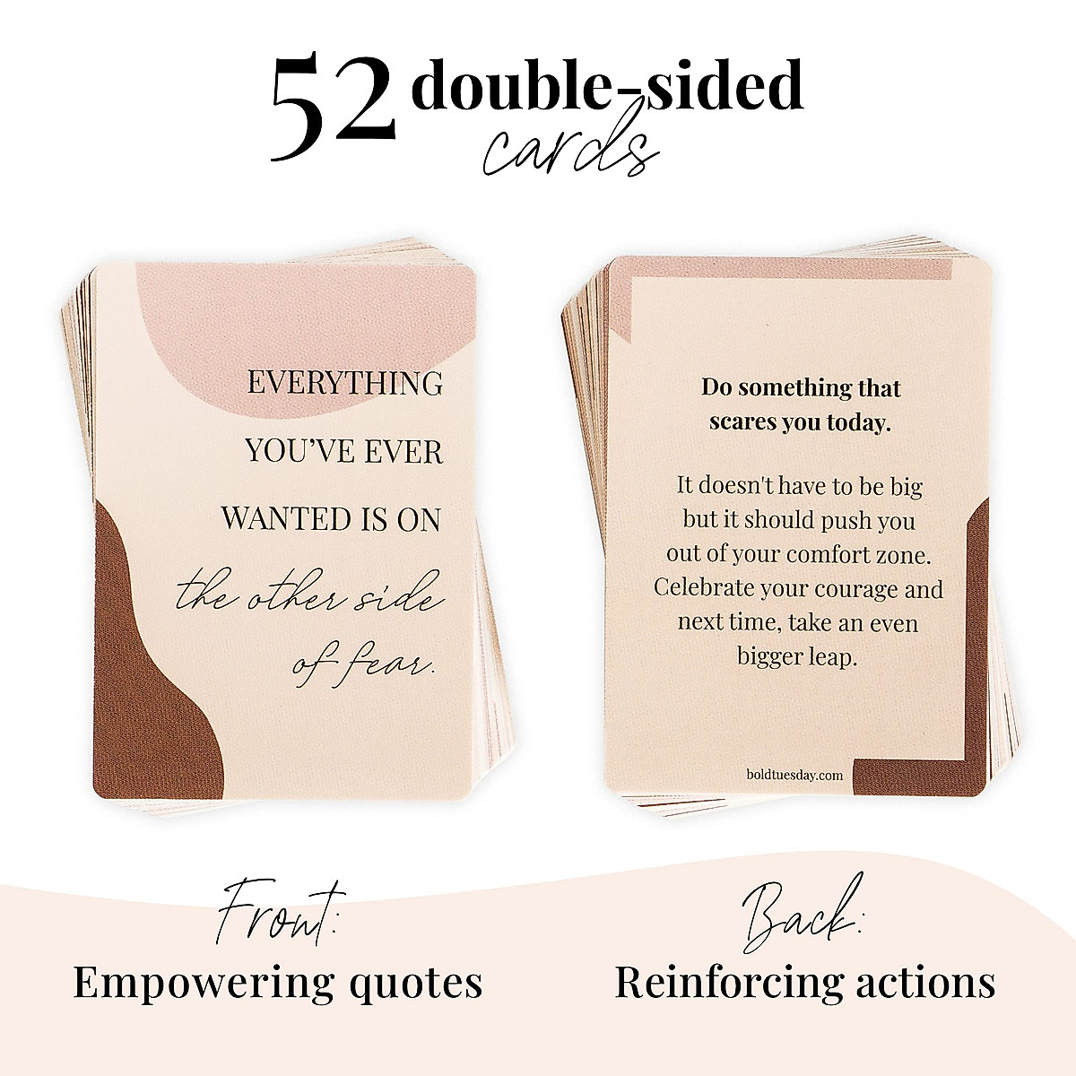 Daily Affirmation Cards for Women - 52 Inspirational & Motivational Cards with Empowering Actions for Girl Boss | Sturdy Double-Sided Deck | Positive Mindfulness Quotes for Meditation & Self Care