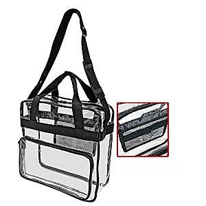 Bravo Enterprise Deluxe Stadium Approved Clear Tote Bag Adjustable Shoulder Padded Strap Handles
