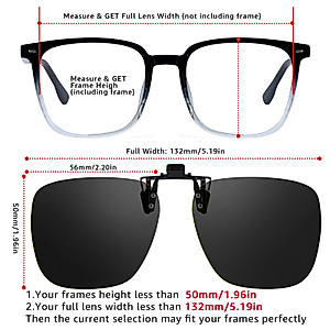 Trysee Clip on Sunglasses Over Prescription Glasses for Men Women Polarized Flip Up for Eyeglasses Anti Glare TS103