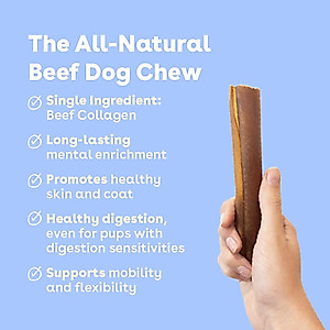 Pupford Collagen Stick Chews for Dogs & Puppies, All Natural, Healthy, Bully Stick and Bone Alternative Treat (6", 4 Pack)