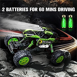 CROBOLL 1:12 Large RC Cars for Boys with Upgraded Lifting Function, 2.4GHz 4WD Remote Control Car toy Gifts 20km/h Monster truck for Kids, All Terrain RC Truck for 60Min Play(Green)