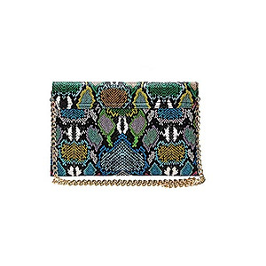 Dolce Na Women Snakeskin Pattern Handbag Envelope Clutch Bag Retro Purse (Snakeskin(Blue))
