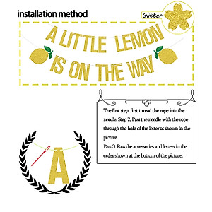 A Little Lemon is on the Way Banner Gold Glitter, Lemon Party Decorations, Lemon Baby Shower Banner, Fruit Baby Shower Banner, Lemon Baby Banner, Lemon Themed Baby Shower Birthday Party Decorations