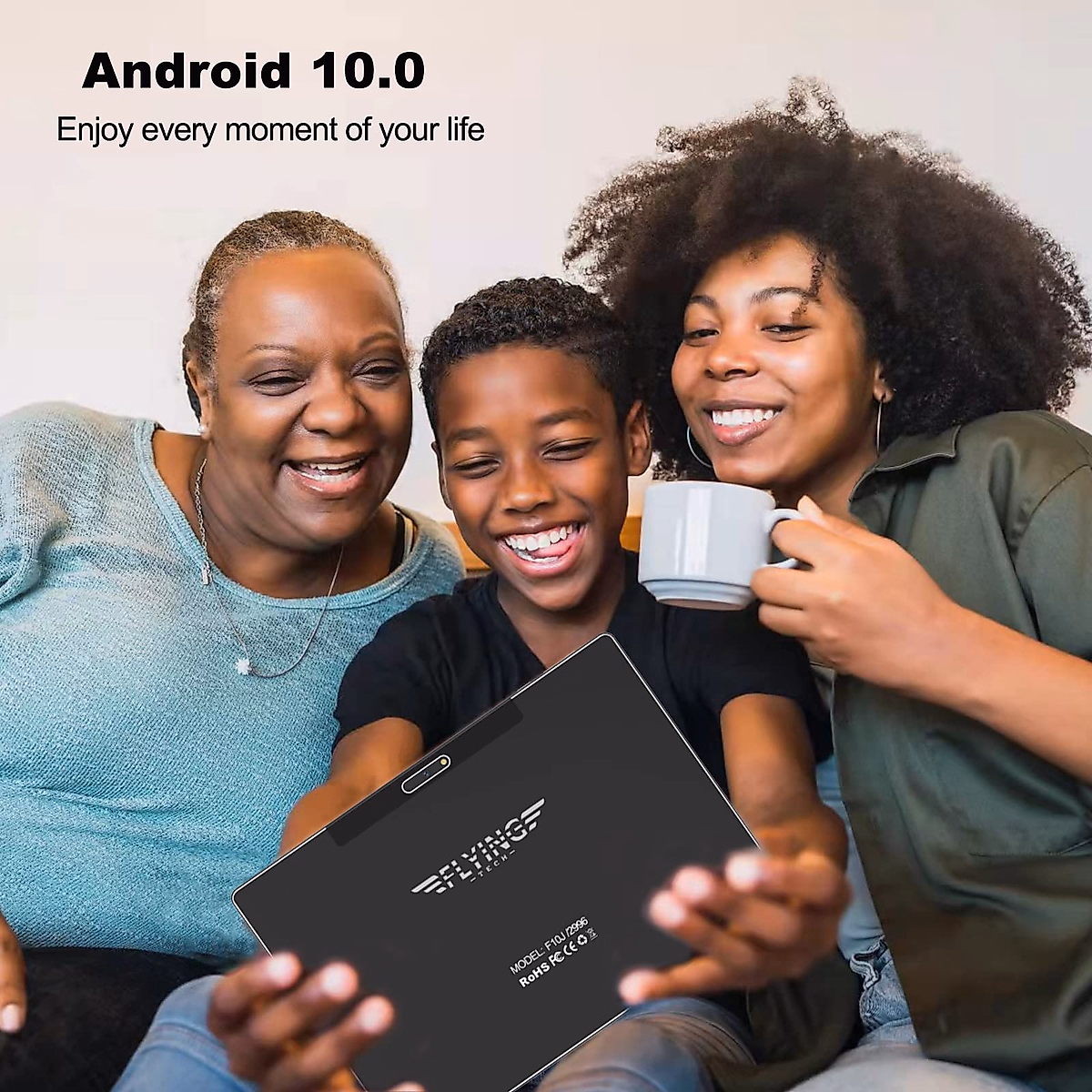 Tablet 10.1 Inch, Android Tablets, 32GB ROM 128GB Expand Storage, Octa-Core Processor, IPS HD Display, 5MP+13MP HD Dual Camera, 6000mAh Battery, WiFi, Bluetooth, GMS Certified Tablet(Black)