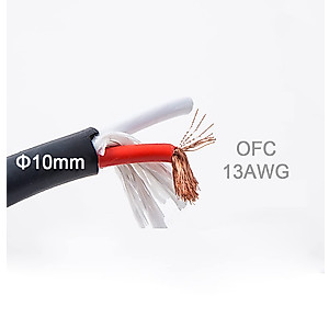 JORZOR Professional OFC Speakon to Speakon Speaker Cables,2M 6.6 Feet, 13 Gauge, 2 Conductor, Male to Male 2M(6.6FT)