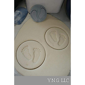 YNG BABY FEET DESIGN IMPRESSION SHOWER GENDER REVEAL COOKIE STAMP EMBOSSER BAKING TOOL 3D PRINTED MADE IN USA PR4013 Gray