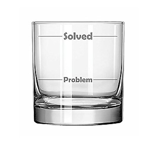 11 oz Rocks Whiskey Highball Glass Funny Problem Solved