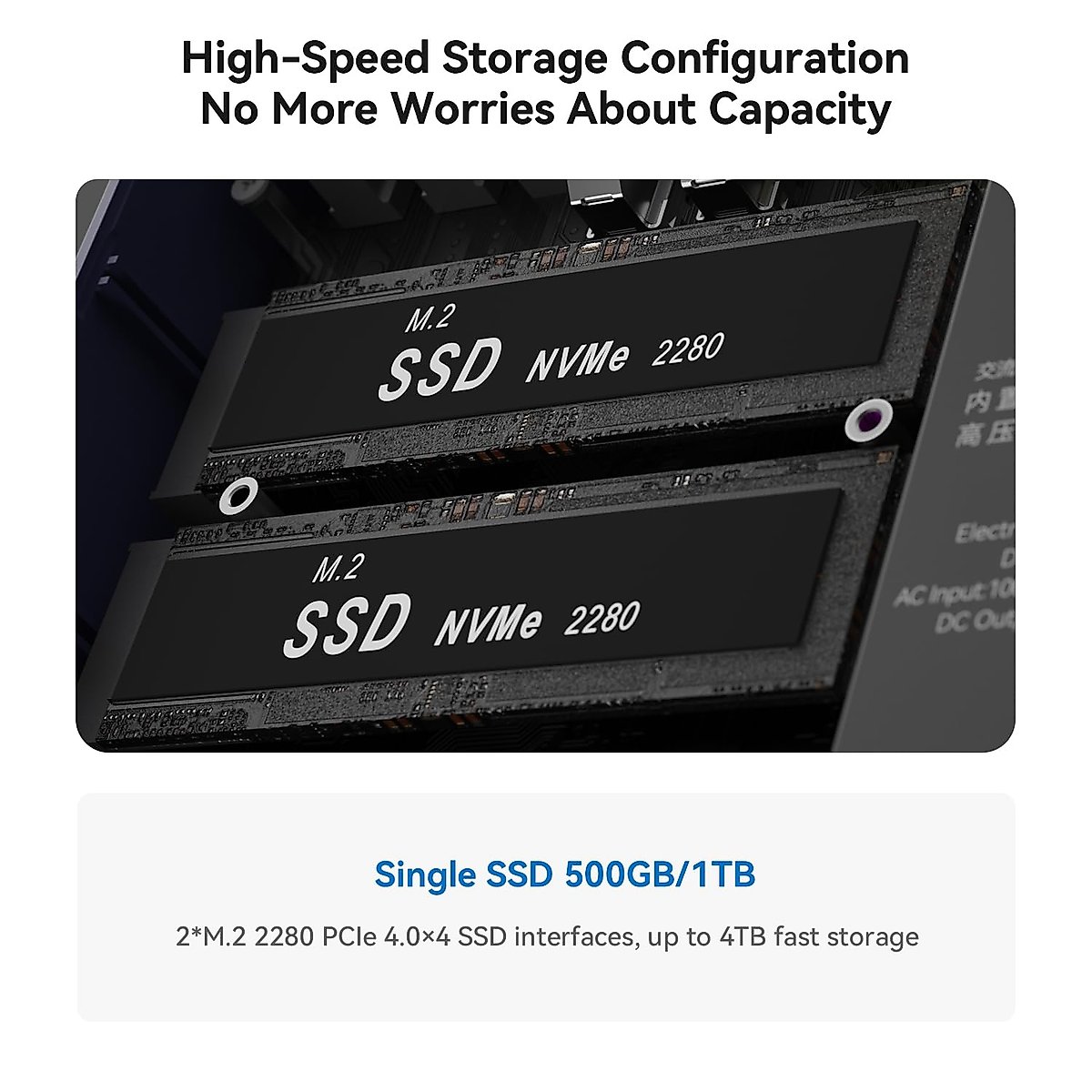 Beelink EQi12 Mini PC, Intel Core 1220P (up to 4.4GHz) 10C/12T, Mini Computer 24GB LPDDR5 5200MHz 500GB PCIe4.0 SSD, Dual HDMI Display 4K 60Hz/WiFi6/BT5.2/HTPC/NPU/AI/Built-in PSU