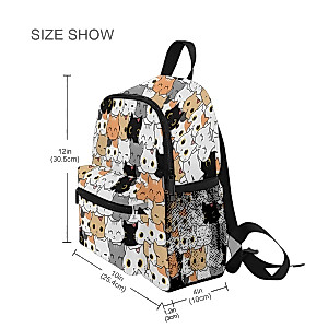 TropicalLife Kids Backpack for Boys Girls School Toddler Cute Cats Kitten Pattern Children Preschool Book Bag Kindergarten Travel Backpack Daypack