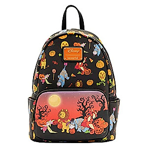 Loungefly Disney Winnie the Pooh Halloween Group Womens Double Strap Shoulder Bag Purse