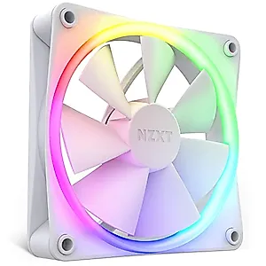 NZXT F120 RGB Fans - RF-R12SF-W1 - Advanced RGB Lighting Customization - Whisper Quiet Cooling - Single (RGB Fan & Controller Required & NOT Included) - 120mm Fan - White