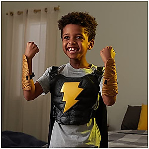 DC Comics, Black Adam Hero Set, Light-up Chest Plate, Gauntlets, Cape, 10+ Sounds, Black Adam Movie Kids Roleplay Costume for Boys and Girls Ages 4 and Up