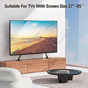 WALI Universal TV Stand, TV Legs for Most 27 to 85 inch LCD Flat Screen TV, Mounting Holes up to 1000 by 800mm, 27 to 85 inch (TVS004), Black