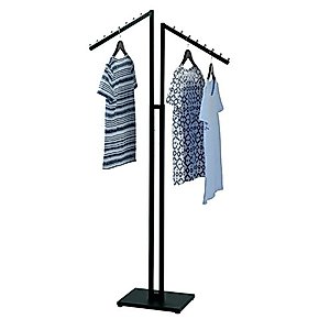 SSWBasics Black 2-Way Clothing Rack with Slant Arms