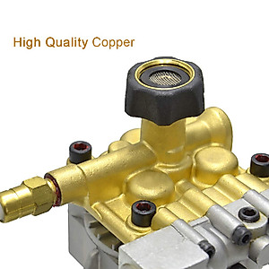 SurmountWay 3/4" Shaft Horizontal Pressure Washer Pump, 3400 PSI,2.6 GPM Brass Power Washer Pump Replacement for Honda, Simpson, Ryobi,Craftsman and more