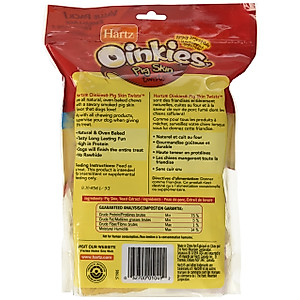 Hartz Oinkies Pig Skin Twists Chews For Dogs