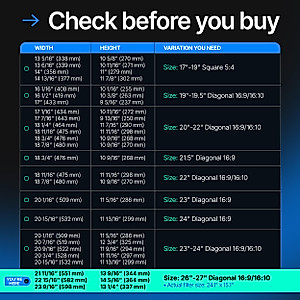 VINTEZ Universal Acrylic 26, 27 Inch Computer Privacy Screen Filter for Widescreen Computer Monitors - 24.1" x 15.1" (612 x 384 mm) - Monitor Frame Hanging Type