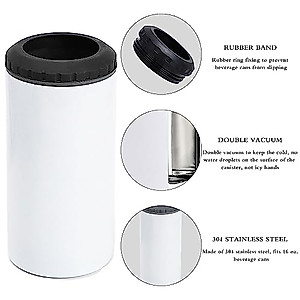 ZREGGUR 25packs 16Oz sublimation Blank tumblers Skinny 4 in 1 Can Cooler with straw and lid Stainless Steel Insulated Can Holder,Can Coozie, Works With Slim Can,Standard Cans,Beer Bottles