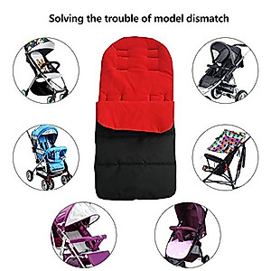 Topwon Universal Stroller Sleeping Bag/Toddler Sleeping Bag/B aby Footmuff Warmer for Stroller Waterproof, Windproof (Red)