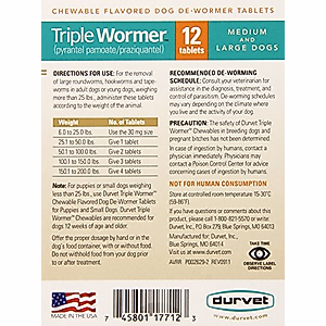 Durvet Triple Wormer for Medium and Large Dogs