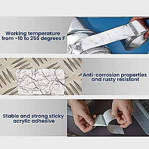 Lichamp HVAC Tape, Aluminum Foil Tape Metal Insulation Tape for Ductwork, AC Air Conditioner Sealing, 2 inch x 70 Yards (210 feet), A201SL