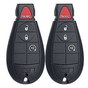 Key Fob FOBIK Keyless Remote Start Replacement Fits for Dodge Ram 1500 2500 2009 2010 2011 2012 Grand Caravan Charger Challenger Durango Journey Jeep Grand Cherokee Commander Chrysler Town Country