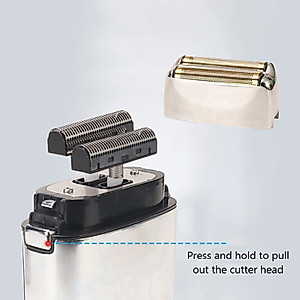 KEMEI Electric Razors for Men, Professional Cordless All Metal Electric Razor, Lithium Titanium Razors, USB Rechargeable Facial Beard Trimmer (TX1 Silver)