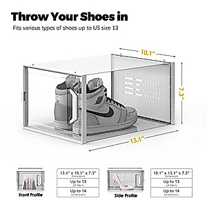 SEE SPRING XX-Large 12 Pack Shoe Storage Box, Clear Plastic Stackable Shoe Organizer for Closet, Space Saving Sneaker Shoe Rack Containers Bins Holders Fit up to Size 13 (Clear)