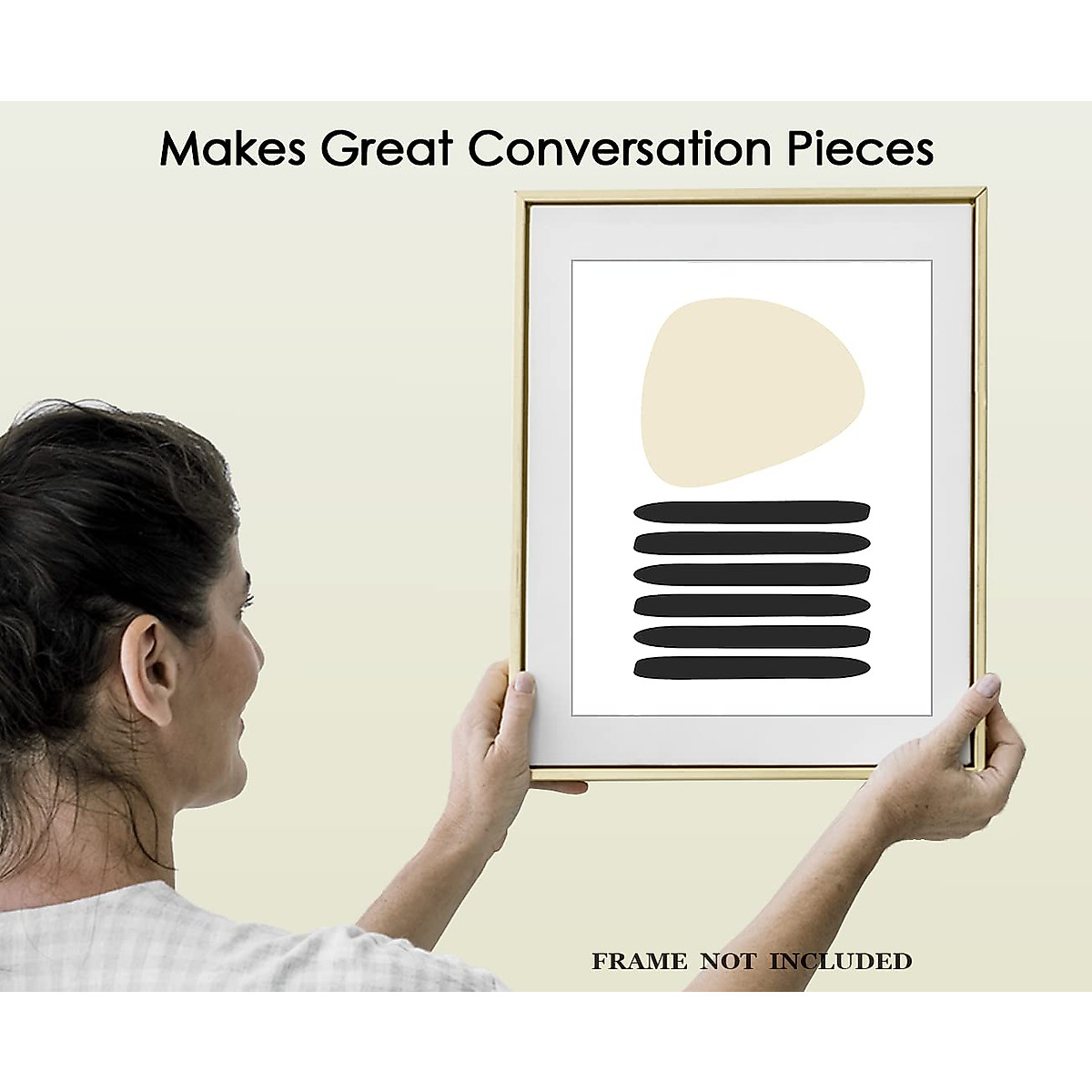 Geometric Shapes Abstract Wall Art: Minimalist, Aesthetic & Boho Wall Art Print for Home, Office, Dorm, Bedroom & Living Room Decor - Creative Housewarming Gift Idea | Unframed Posters 8x10