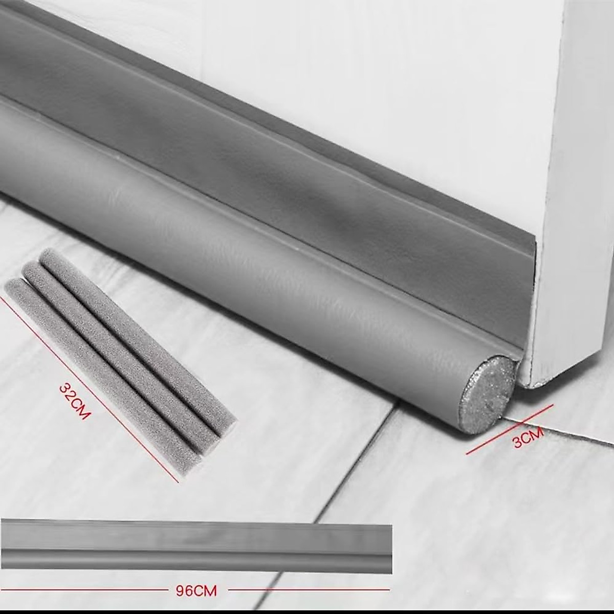 Under Door Draft Stoppers 36 Inch Weatherproofing Door Seal Strip, Door Draft Blocker Sound Proof Draft Guard Noice Reduction Fits for Interior／Exterior Doors (Brown)